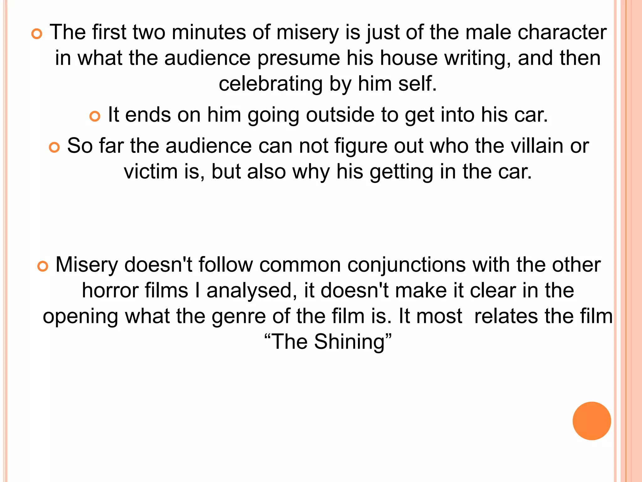 Misery analysis | PPTX