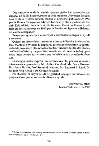 La Acción Humana: Tratado de Economía - Ludwig von Mises | PDF