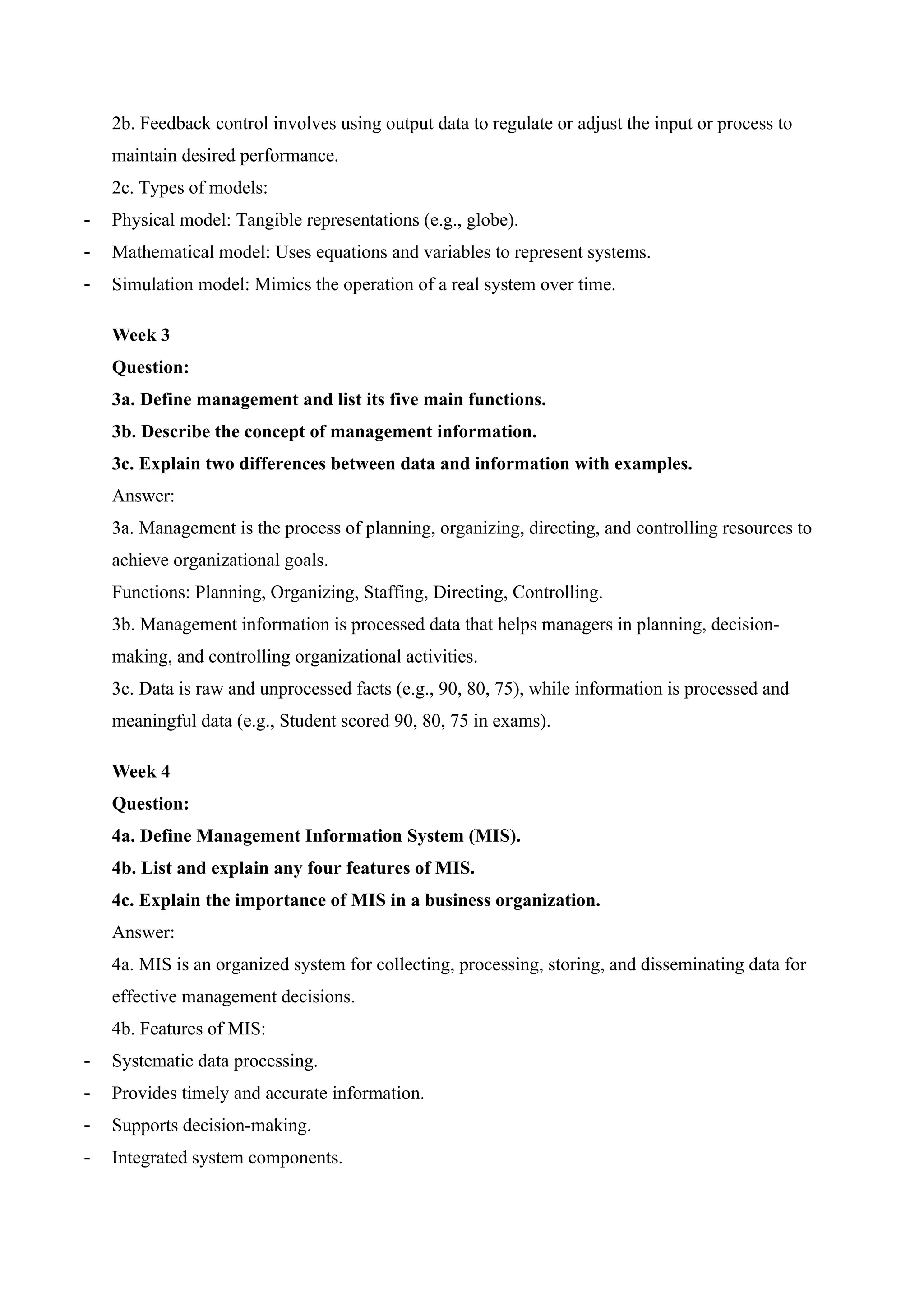 Management Information System Questions and Answers | DOC