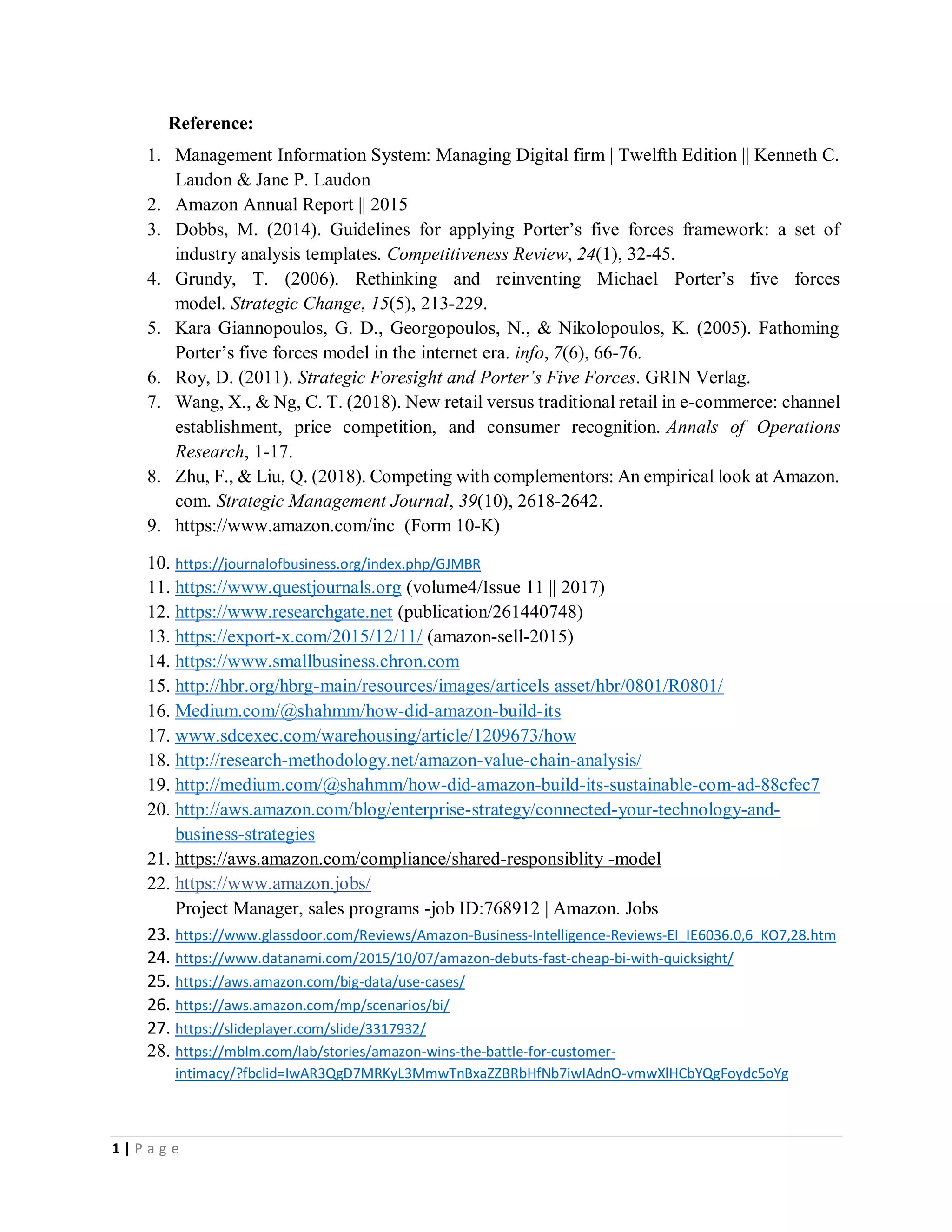 Management Information System In Amazon Inc. | PDF