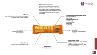 Misfit Protein Bars .pptx | Vegan Diets | Food & Drink