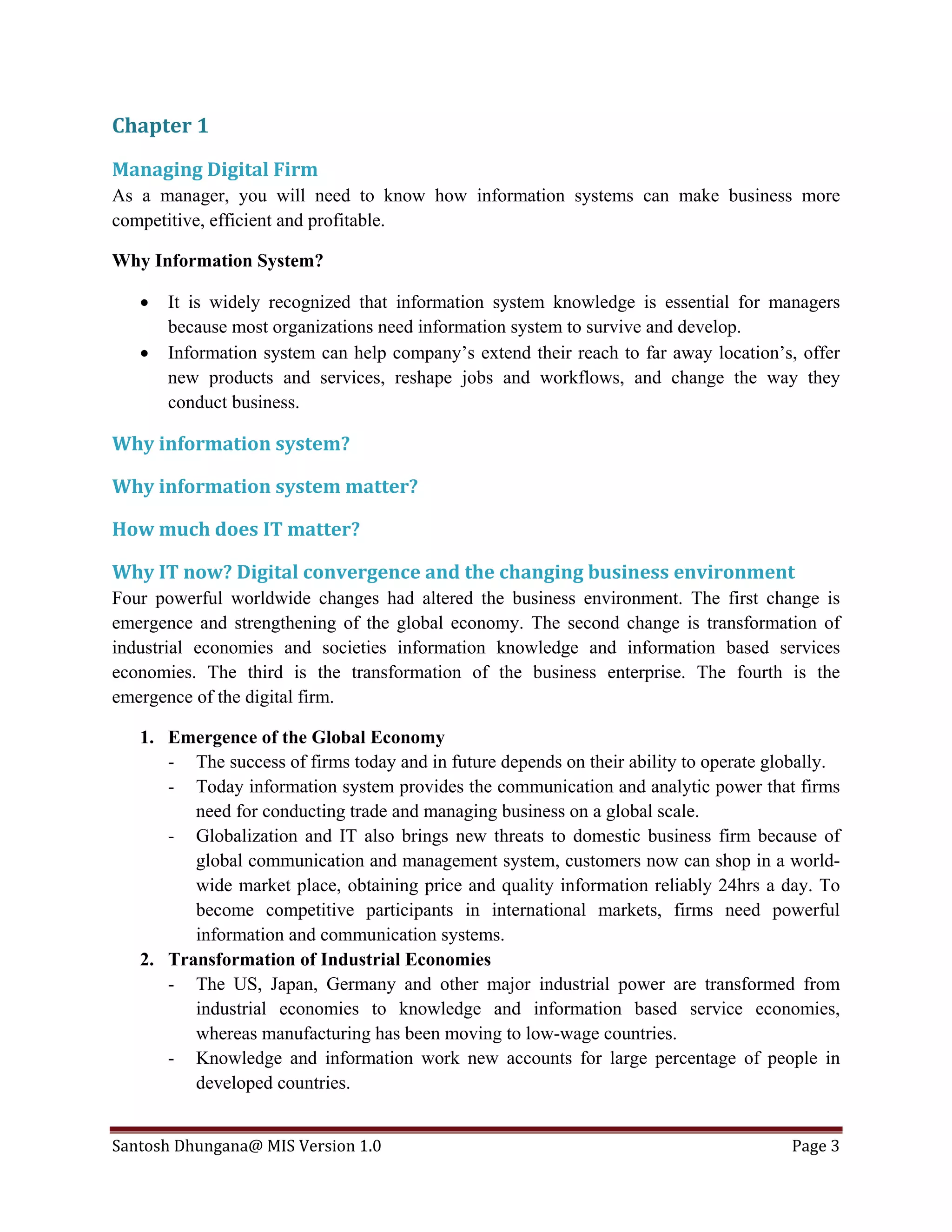 Management Information System (Full Notes) | PDF