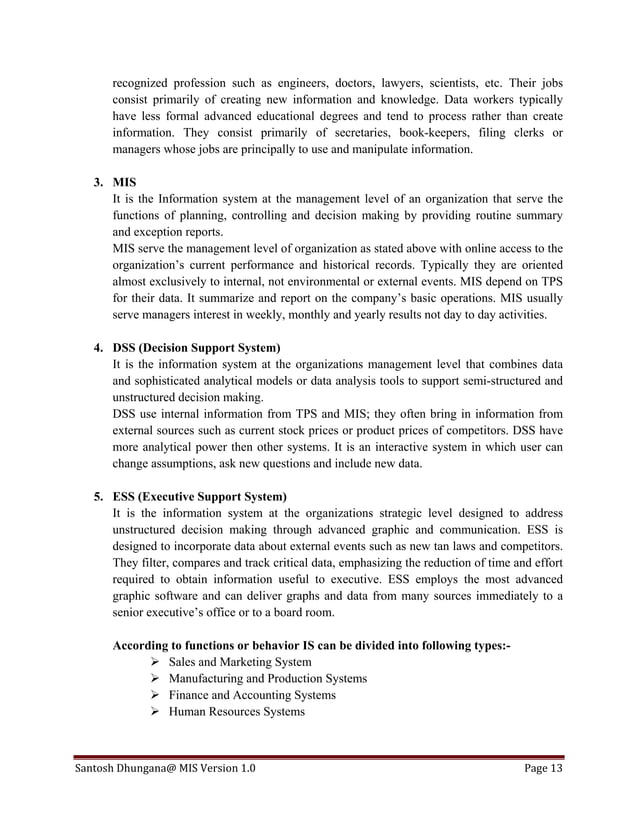 Management Information System (Full Notes) | PDF