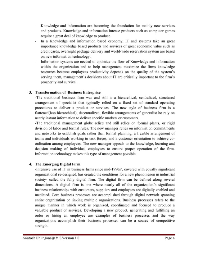 Management Information System (Full Notes) | PDF