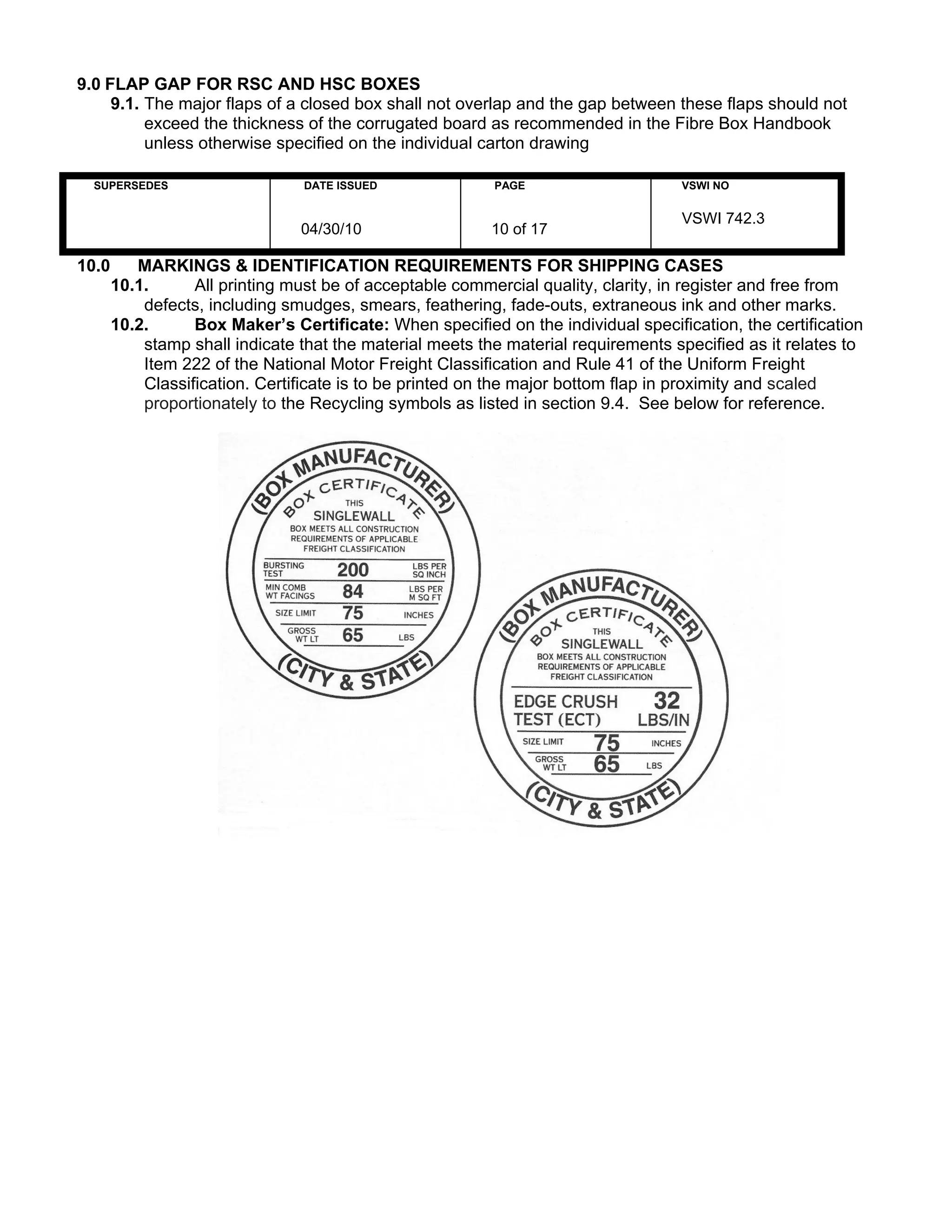 Mis general specificationcorrugatedcontainerscomponents_en_2010-04-30 | PDF