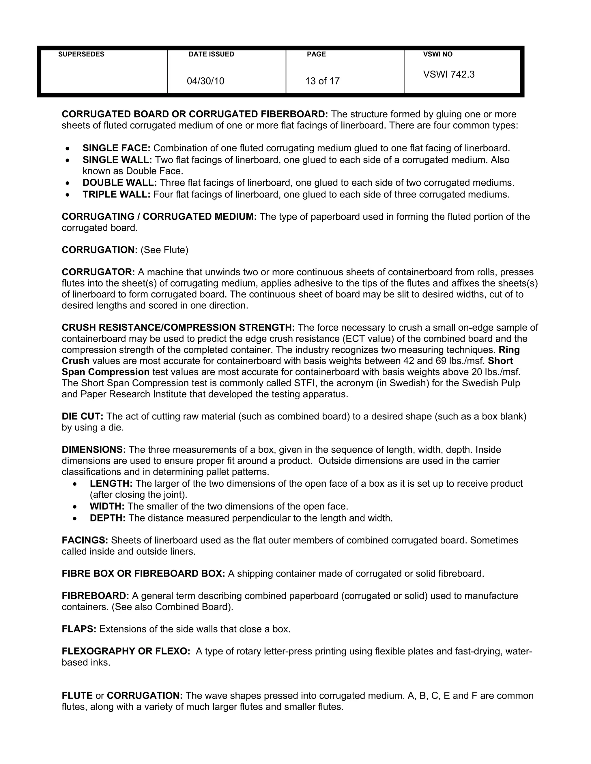 Mis general specificationcorrugatedcontainerscomponents_en_2010-04-30 | PDF