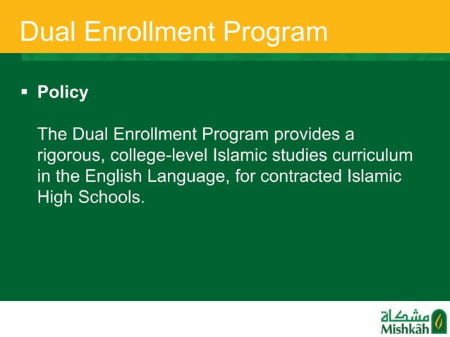 Mishkah Dual Enrollment Program | PPT