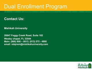 Mishkah Dual Enrollment Program | PPTX