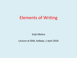 Elements Of Writing | PPT