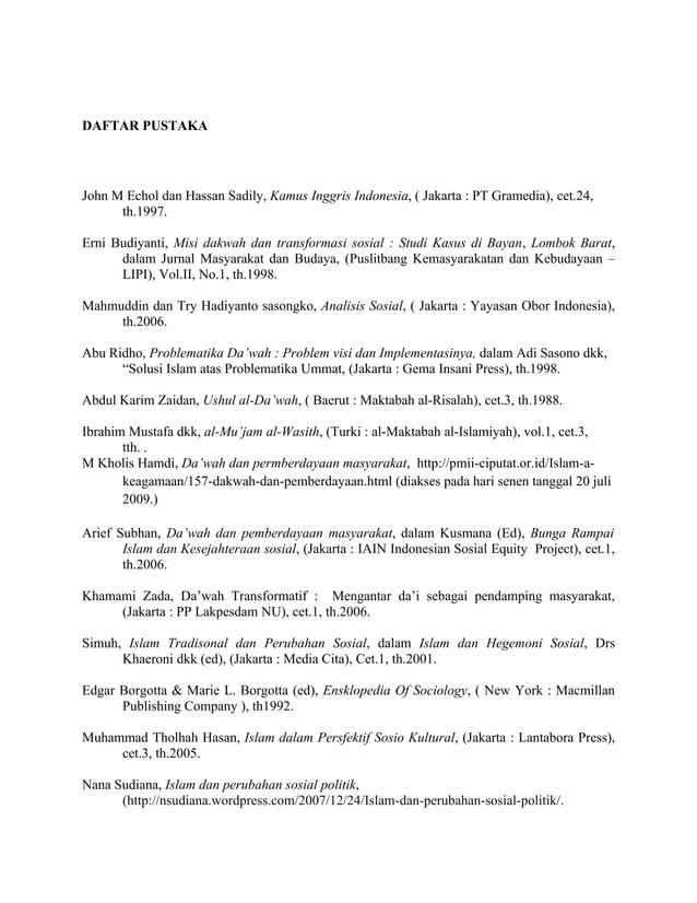 Misi Da'wah dan Perubahan Sosial | DOC