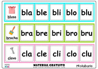 Mi silabario de sílabas trabadas para enmicar | PDF