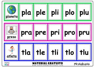 Mi silabario de sílabas trabadas para enmicar | PDF