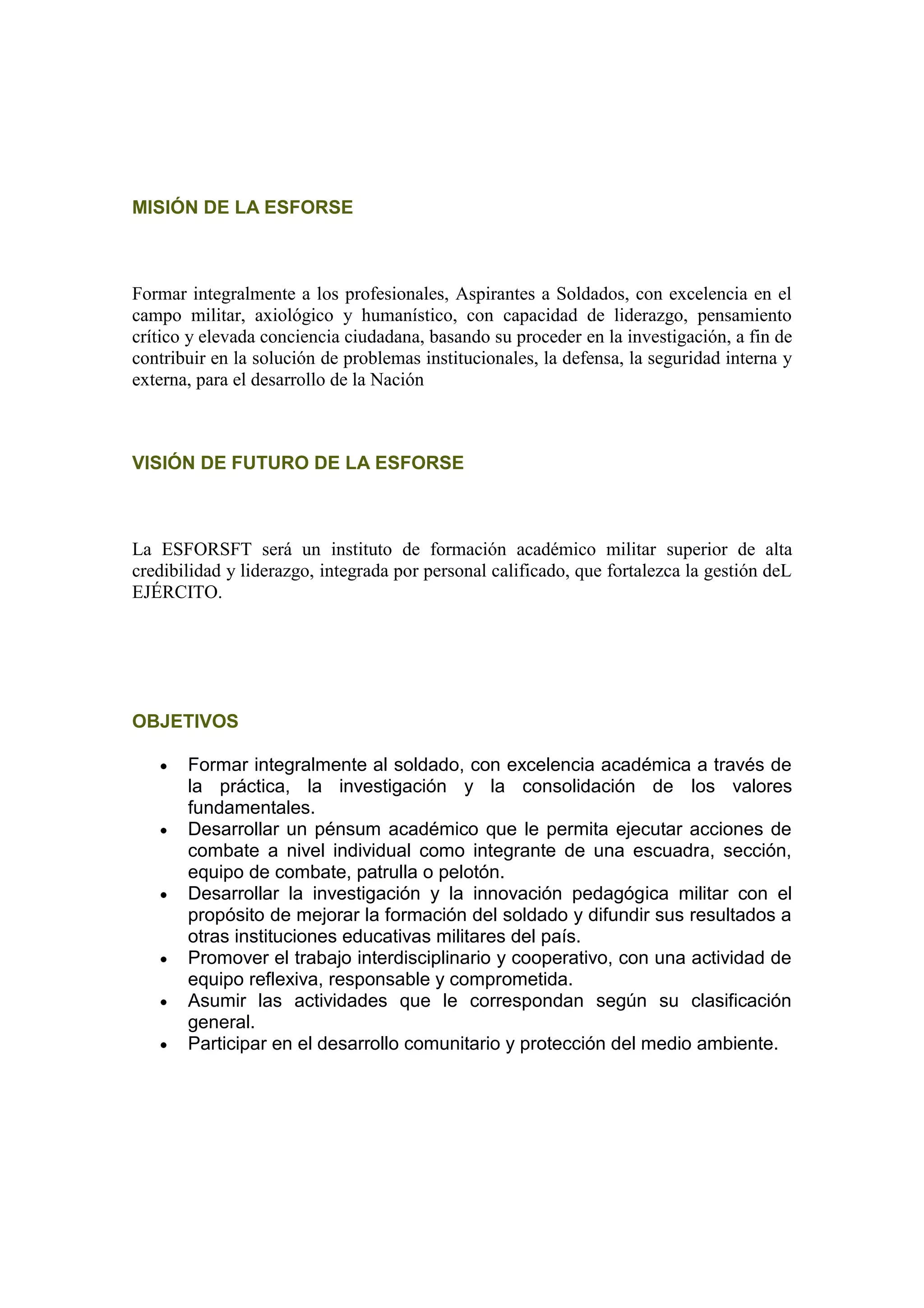 Misión de la esforse | DOCX