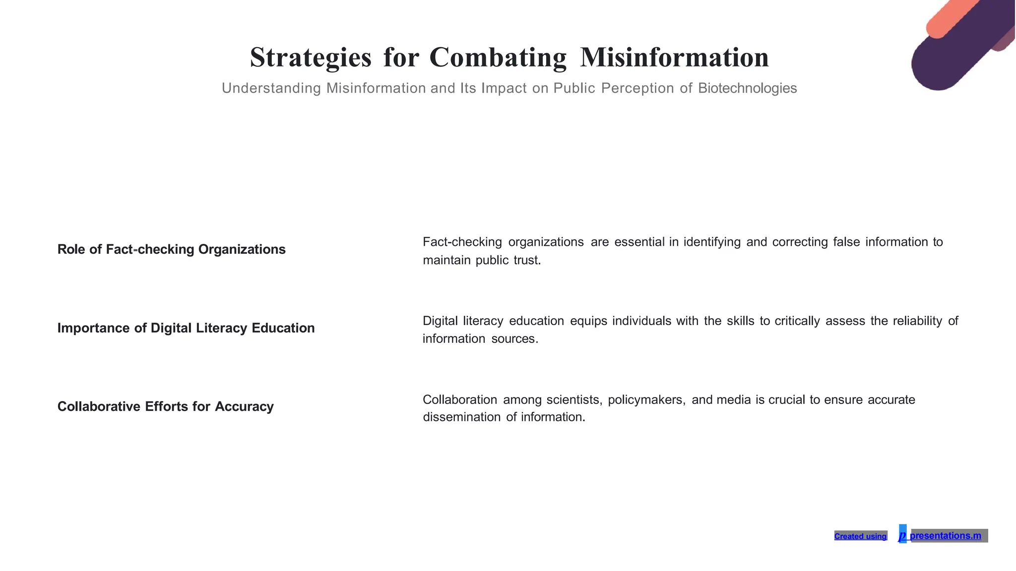 Misinformation and misconception in Biotechnologies.pptx