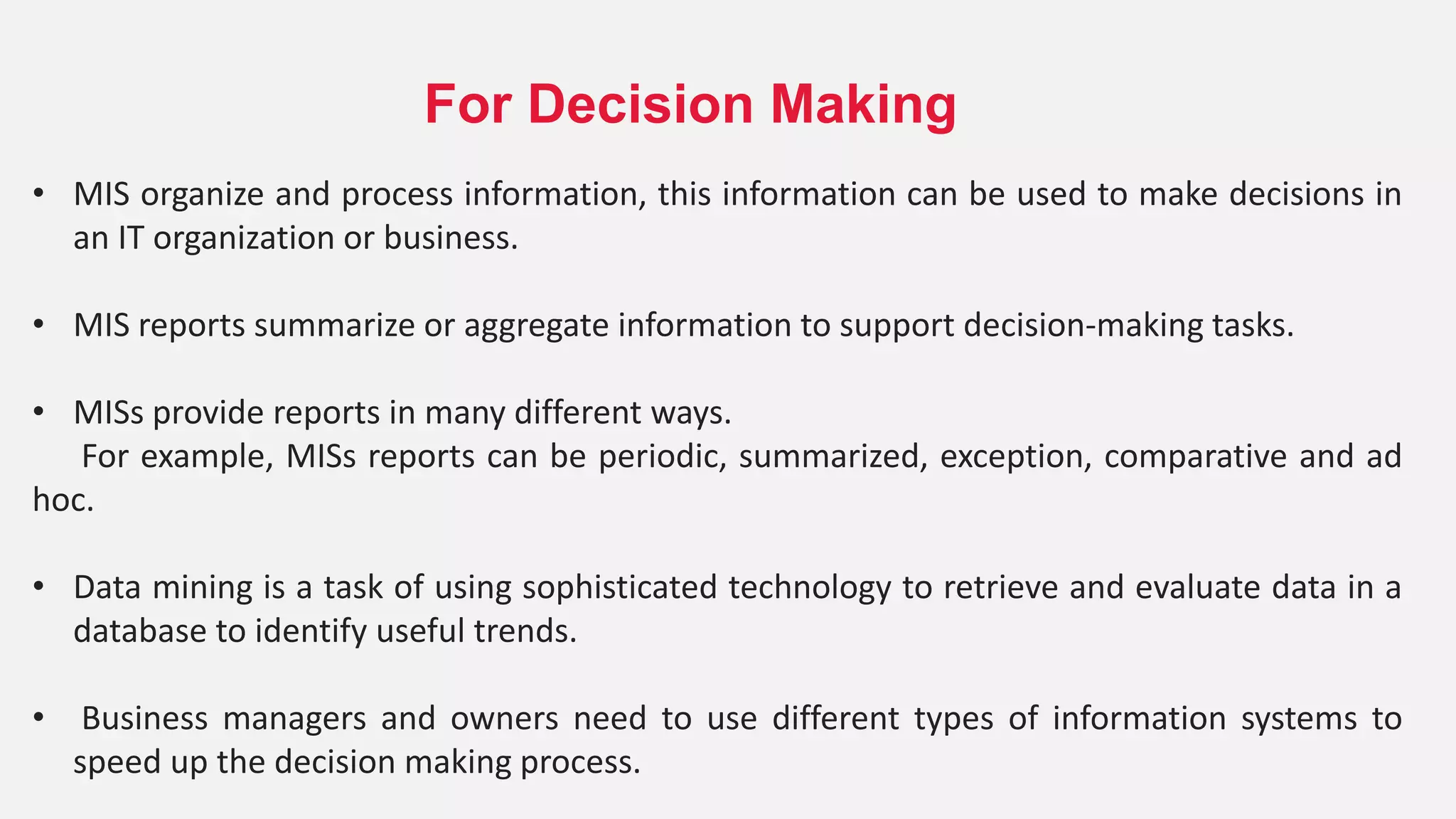 Application of MIS in Service based IT Sectors | PPTX | Databases | Computer Software and ...