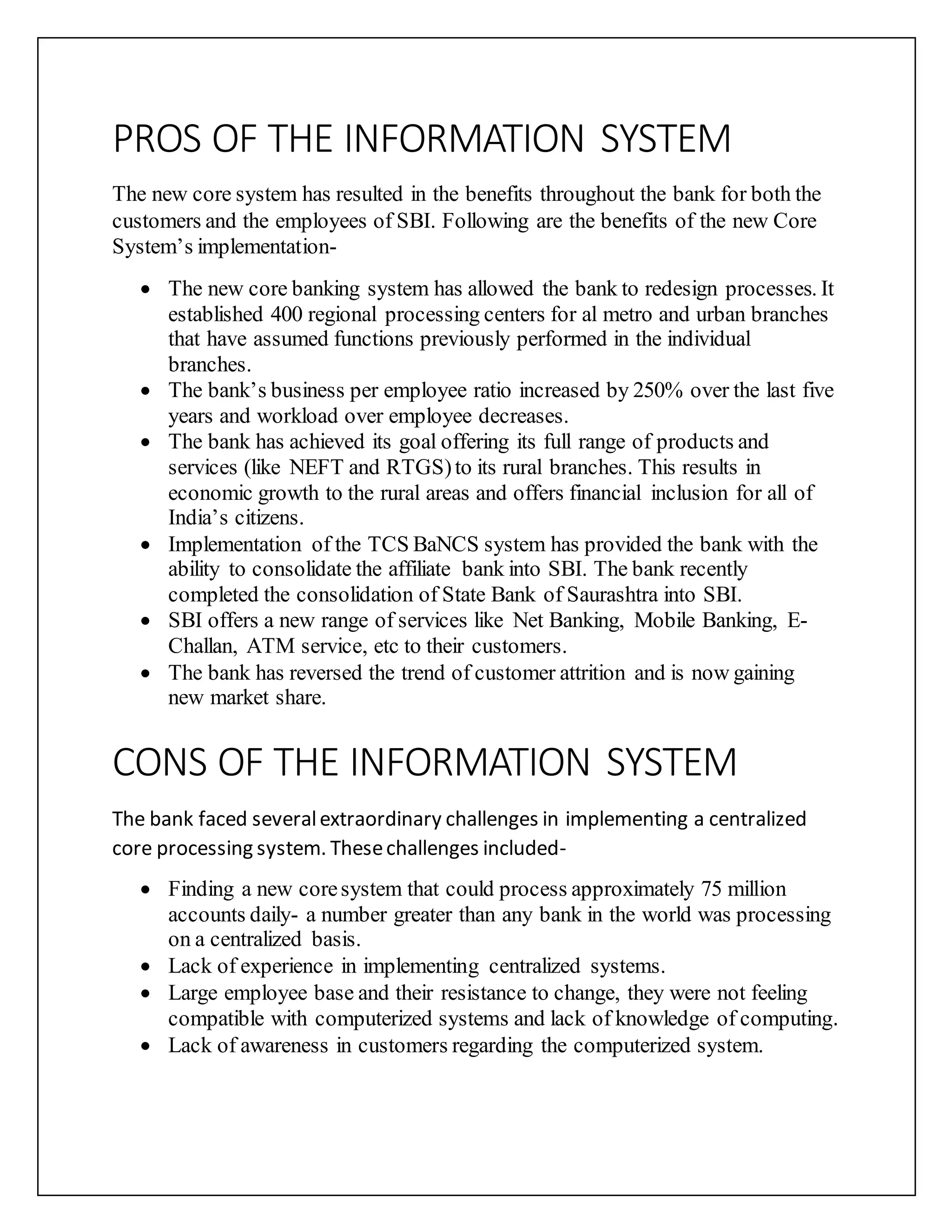 MANAGEMENT INFORMATION SYSTEM IN SBI | DOCX