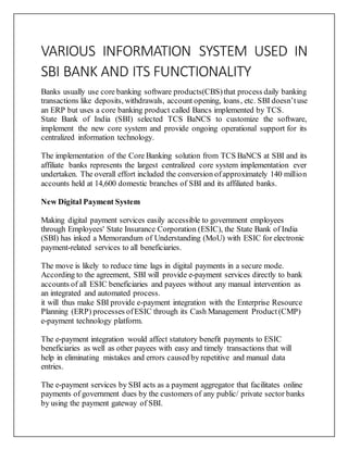 MANAGEMENT INFORMATION SYSTEM IN SBI | DOCX