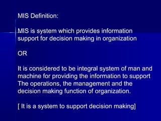 Mis introduction | PPT