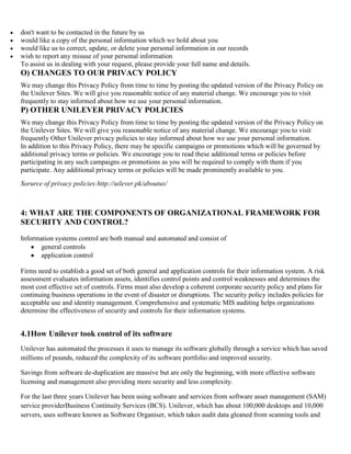Mis in unilever | DOCX