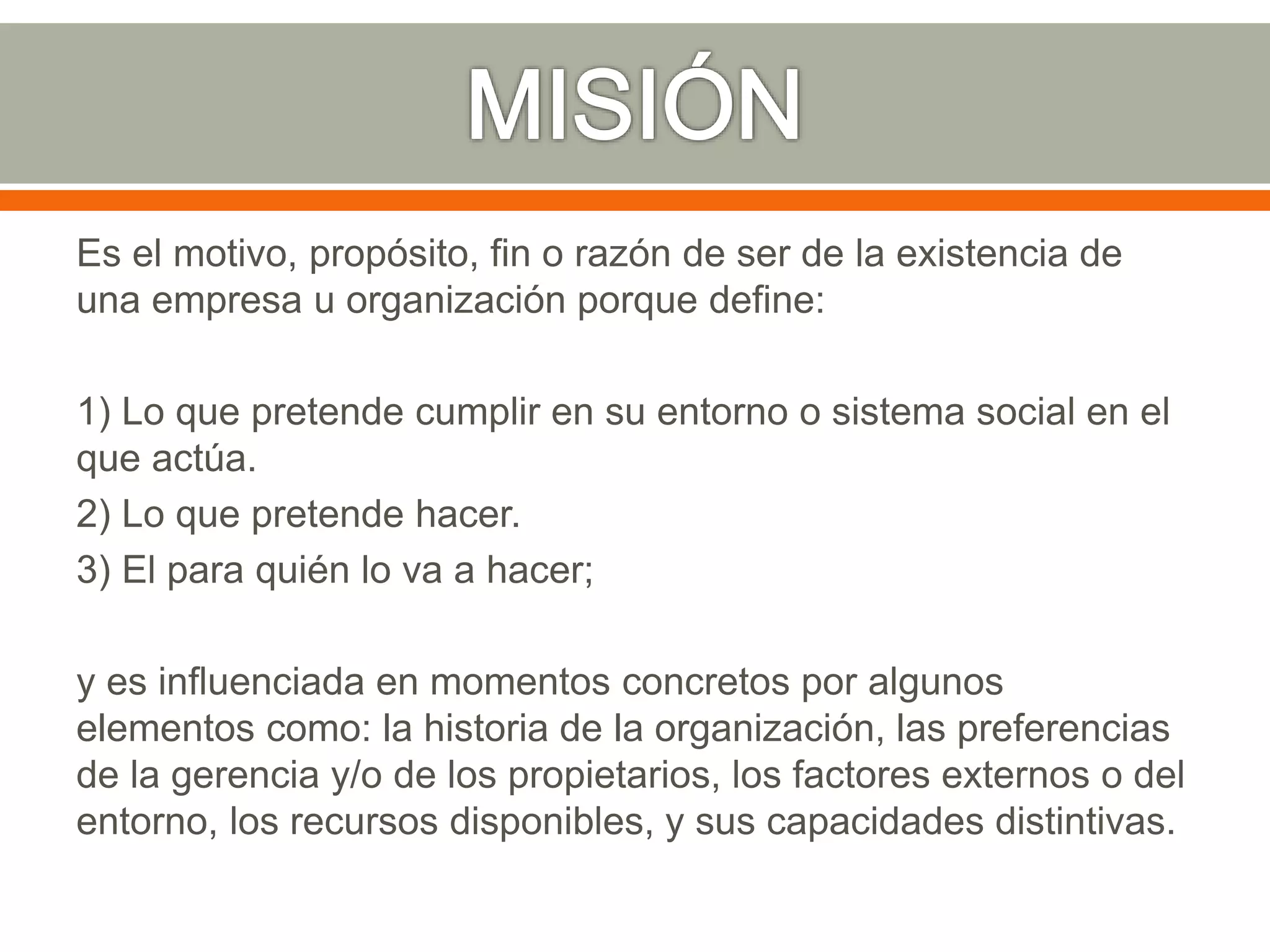 Mision, vision, metas y objetivos | PPTX