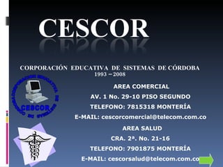 Mision, Vision, Filosofia, Objetivo, Otros Cescor | PPT