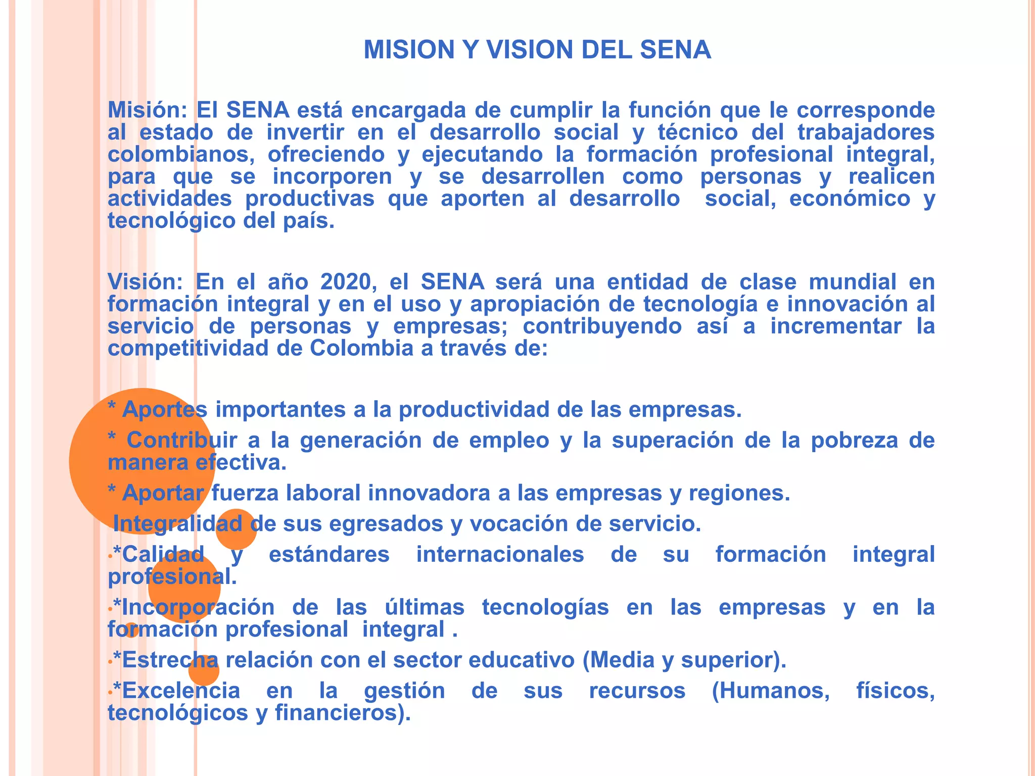 Mision y vision del sena | PPTX