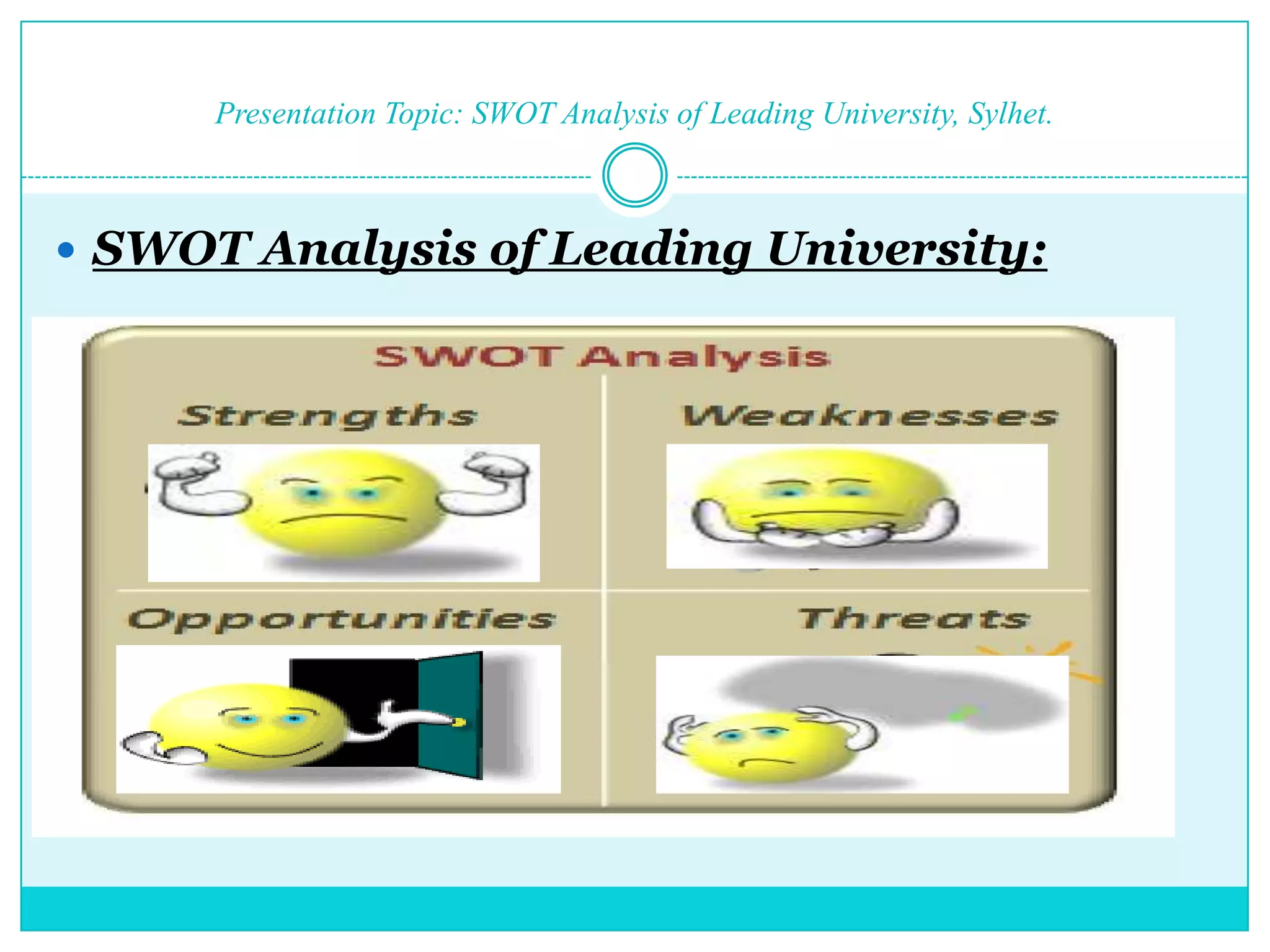 SWOT Analysis of Leading University, Sylhet. | PPTX