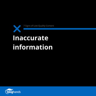 7 Signs of Low Quality Content | PDF