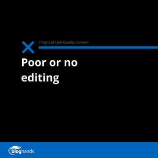 7 Signs of Low Quality Content | PDF