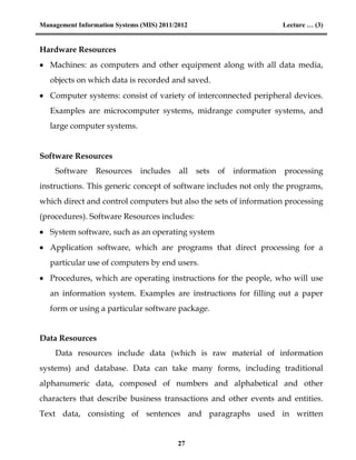 Mis lecture 3 | PDF | Operating Systems | Computer Software and Applications