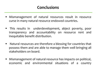 Mismanagement of Natural Resources: States, businesses and communities ...