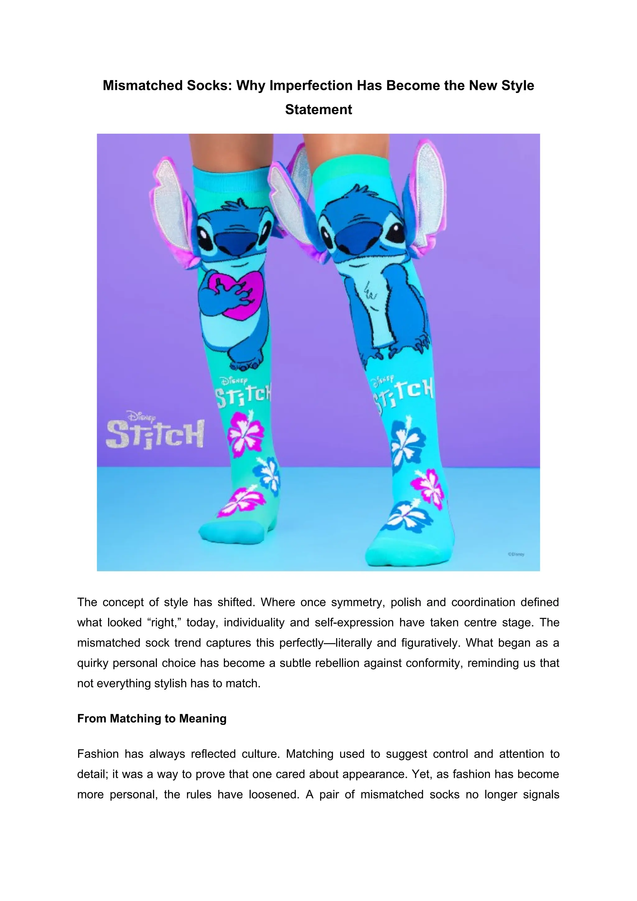 Mismatched Socks: Why Imperfection Has Become the New Style Statement | DOC
