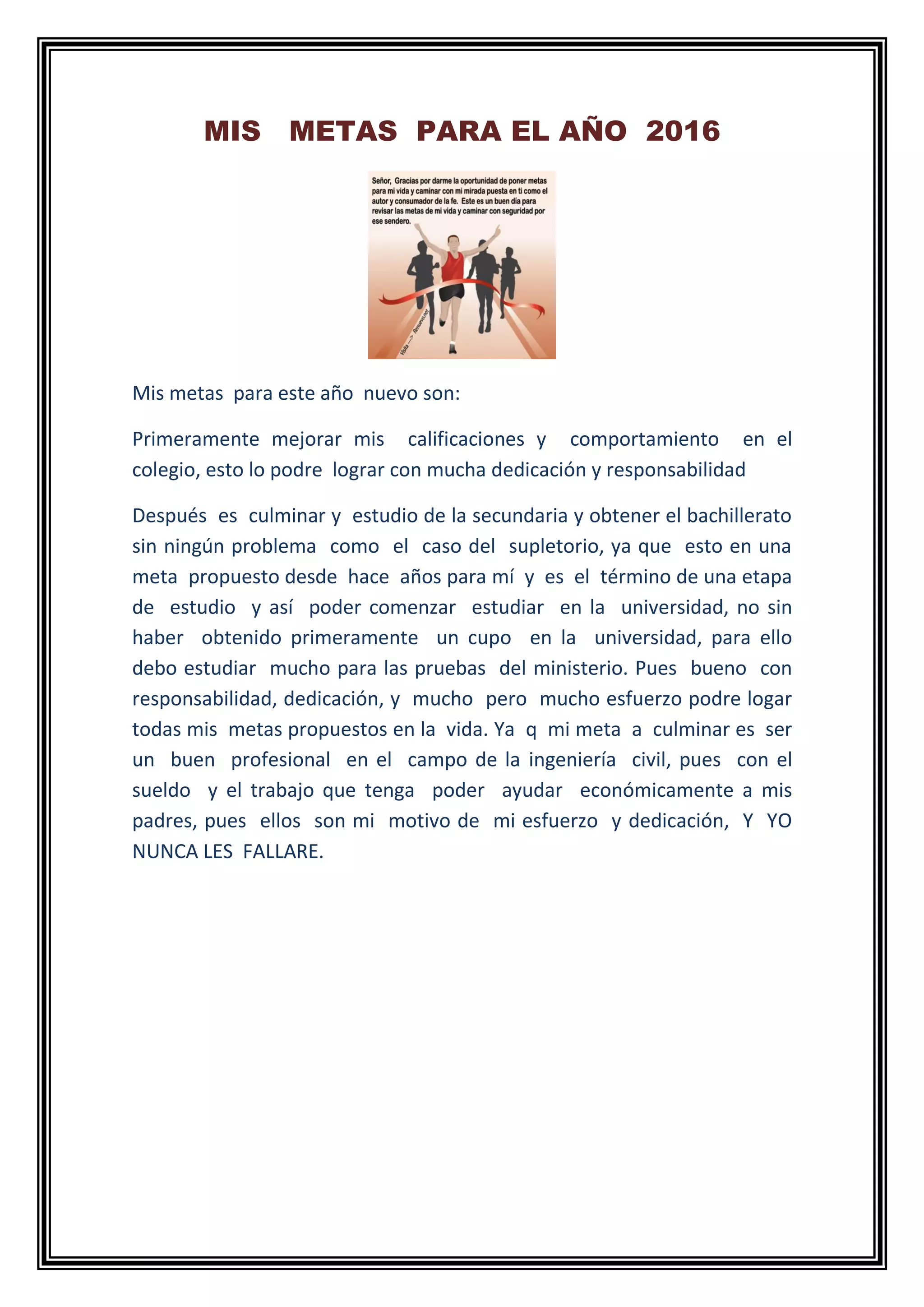 Mis metas para el año 2016 | PDF