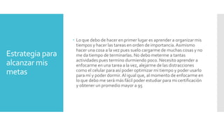 Mis metas para sexto semestre | PPTX