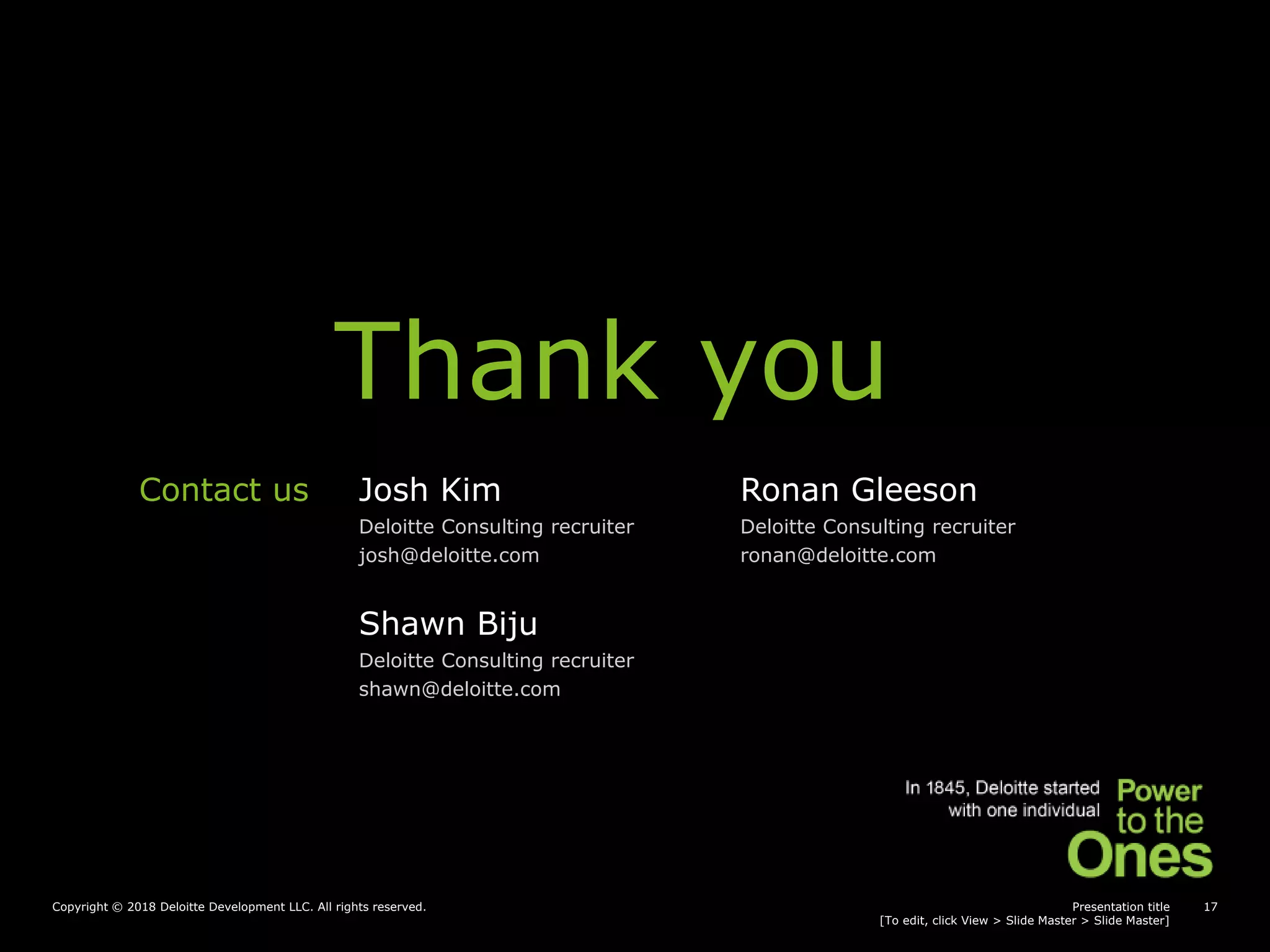 2018 Deloitte Case Competition Powerpoint Presentation | PPTX