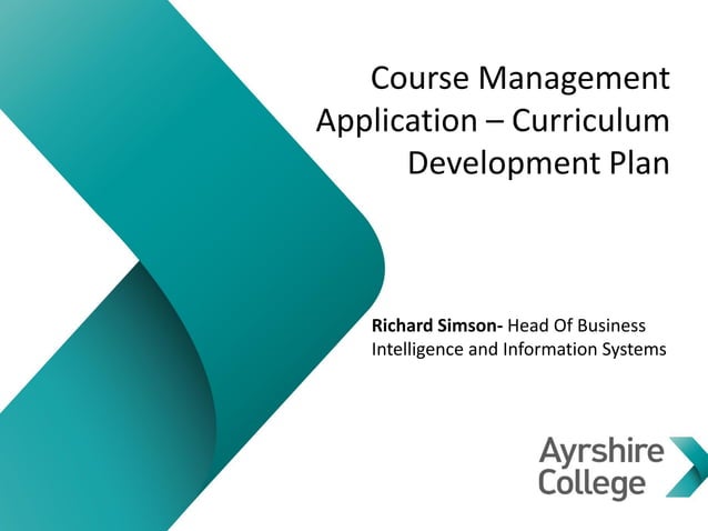 Course Management Application - Curriculum Development Plan | PPT