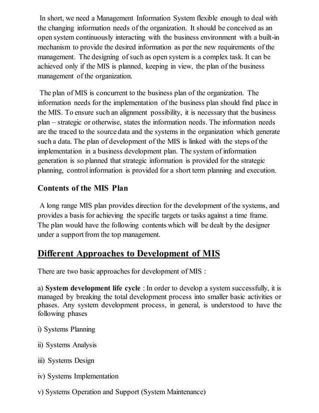 Mis notes unit 4 | DOCX