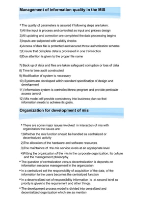 Mis notes unit 4 | DOCX