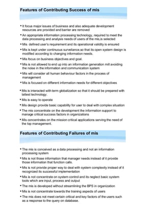 Mis notes unit 4 | DOCX