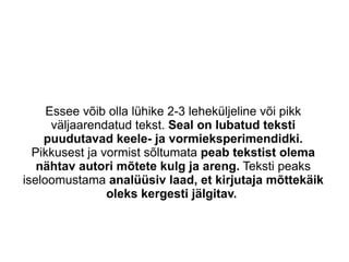 Mis On Essee | ODP