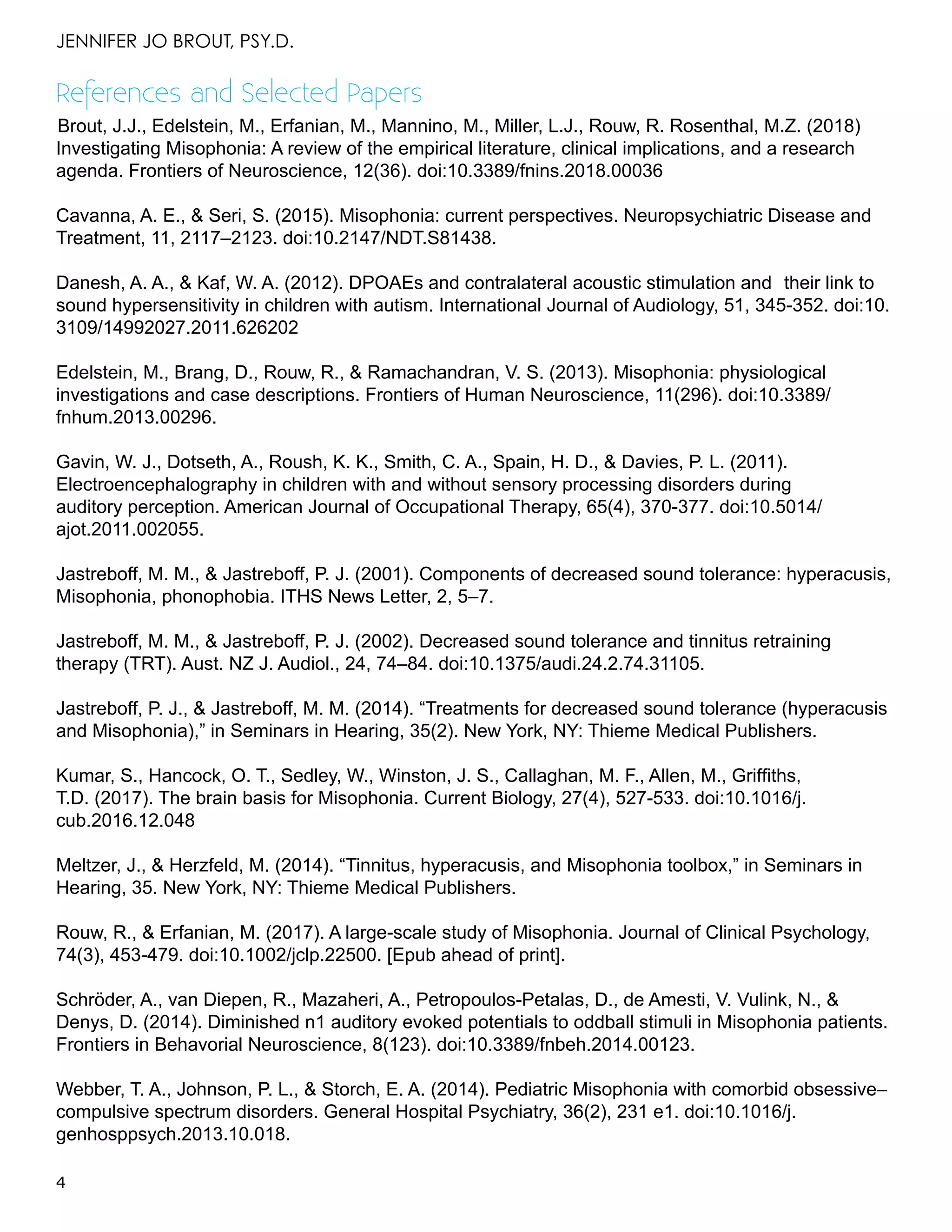 Misophonia Guide for Doctors & Other Cinicians | PDF