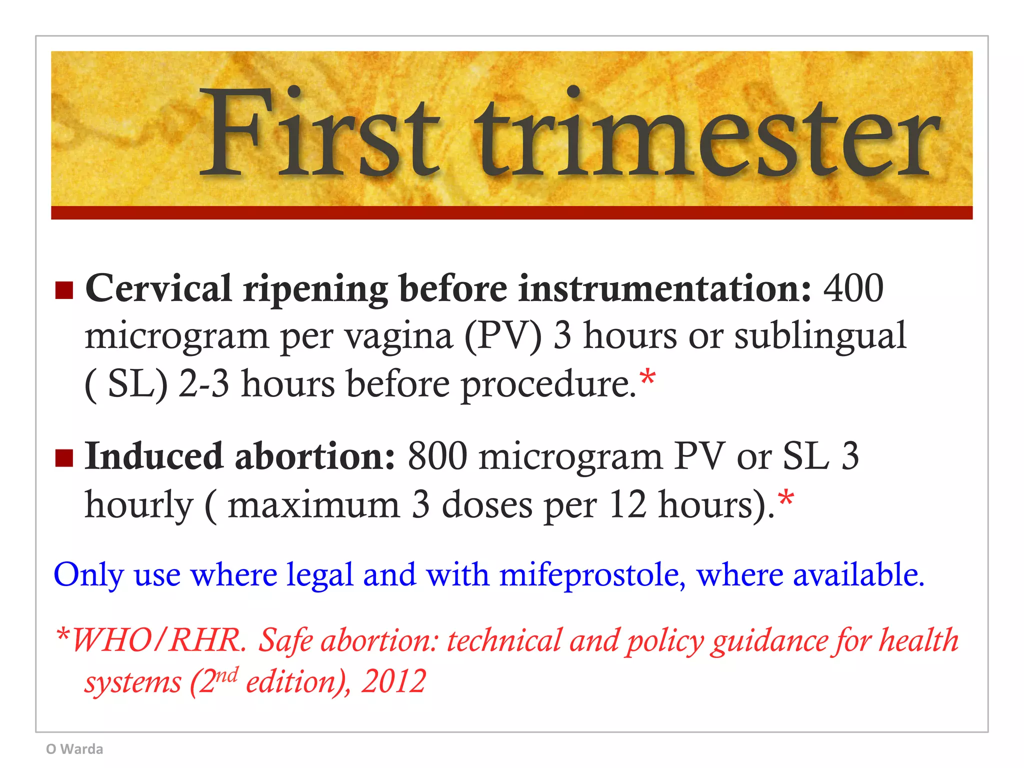 Misoprostole in obstetrics | PDF
