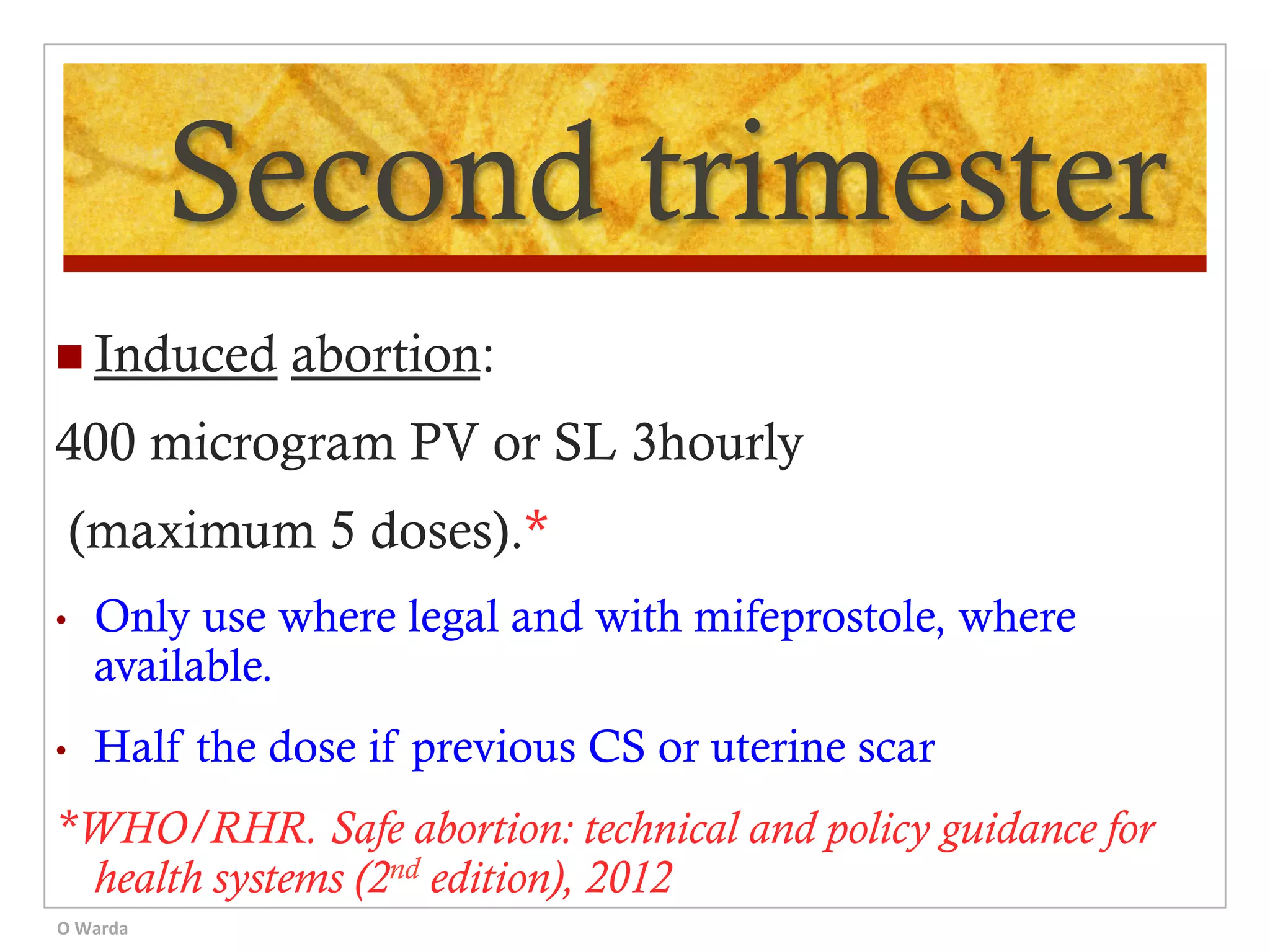 Misoprostole in obstetrics | PDF