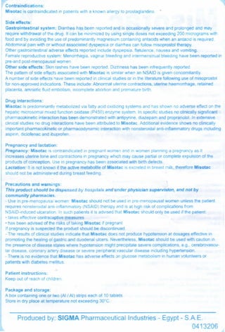 Misotac tablet misoprostol - patient information leaflet | PDF