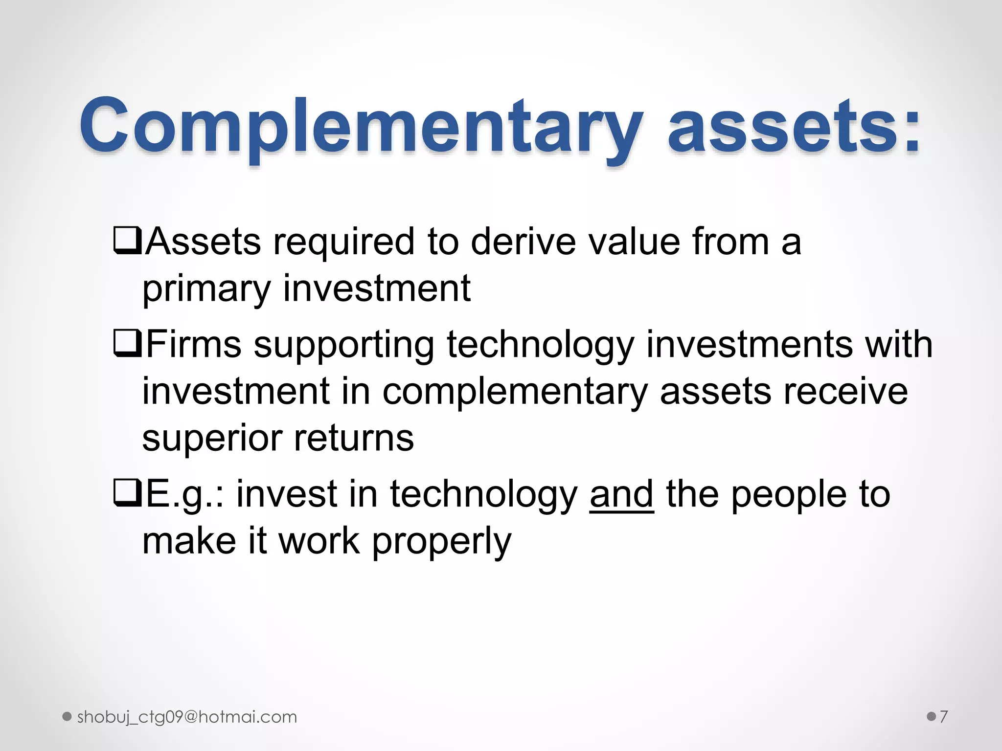 Business Information Value chain and Complementary Assets | PPTX