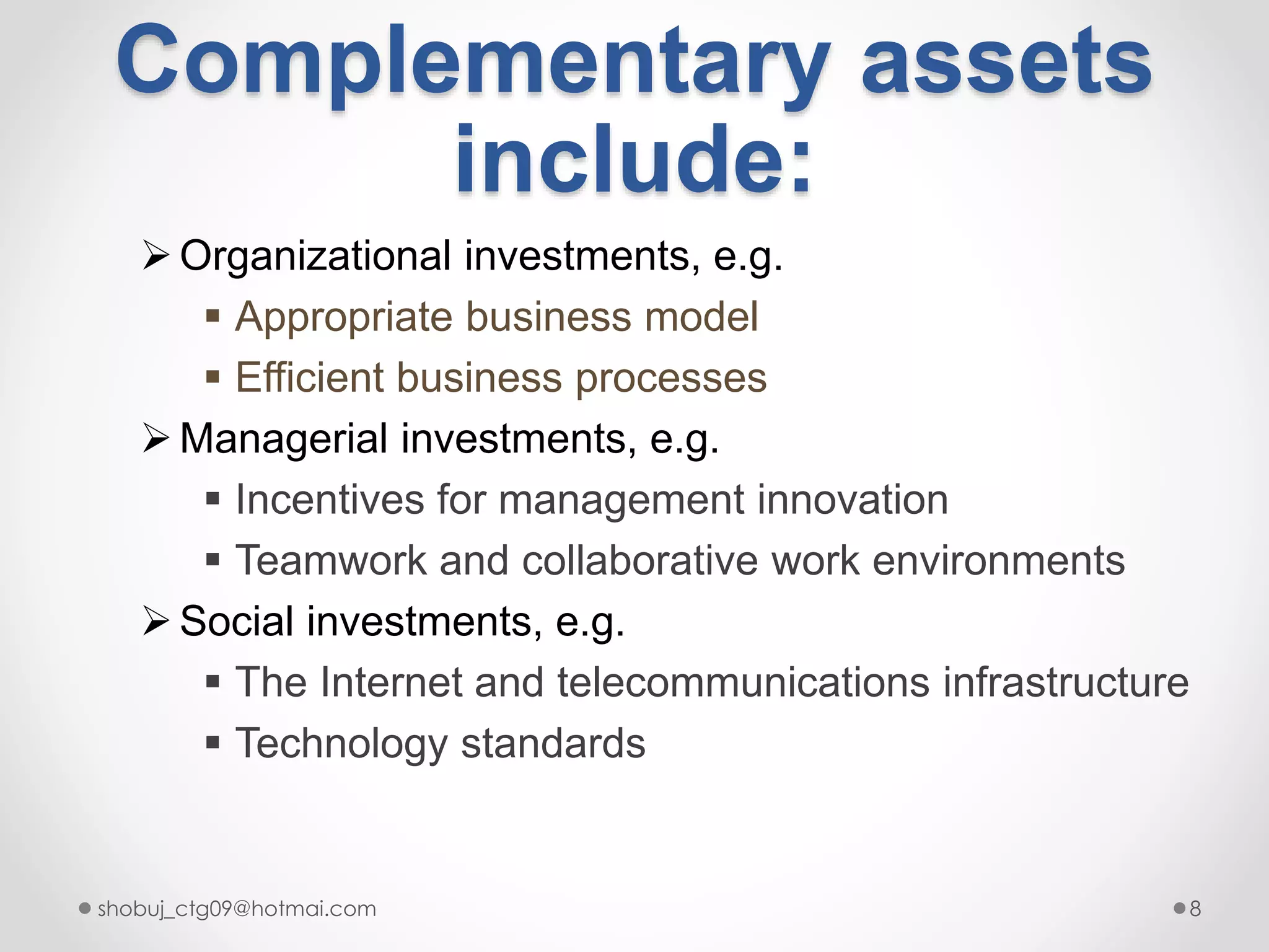 Business Information Value chain and Complementary Assets | PPTX