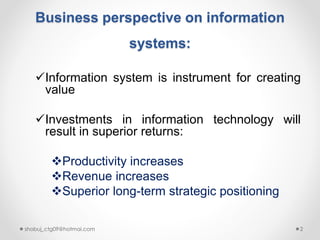Business Information Value chain and Complementary Assets | PPTX