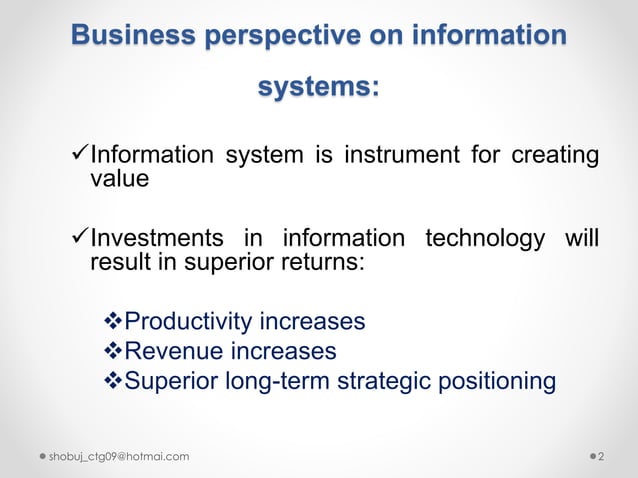 Business Information Value chain and Complementary Assets | PPT