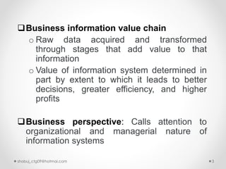 Business Information Value chain and Complementary Assets | PPTX