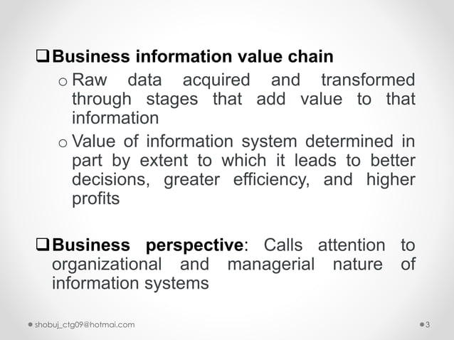Business Information Value chain and Complementary Assets | PPT